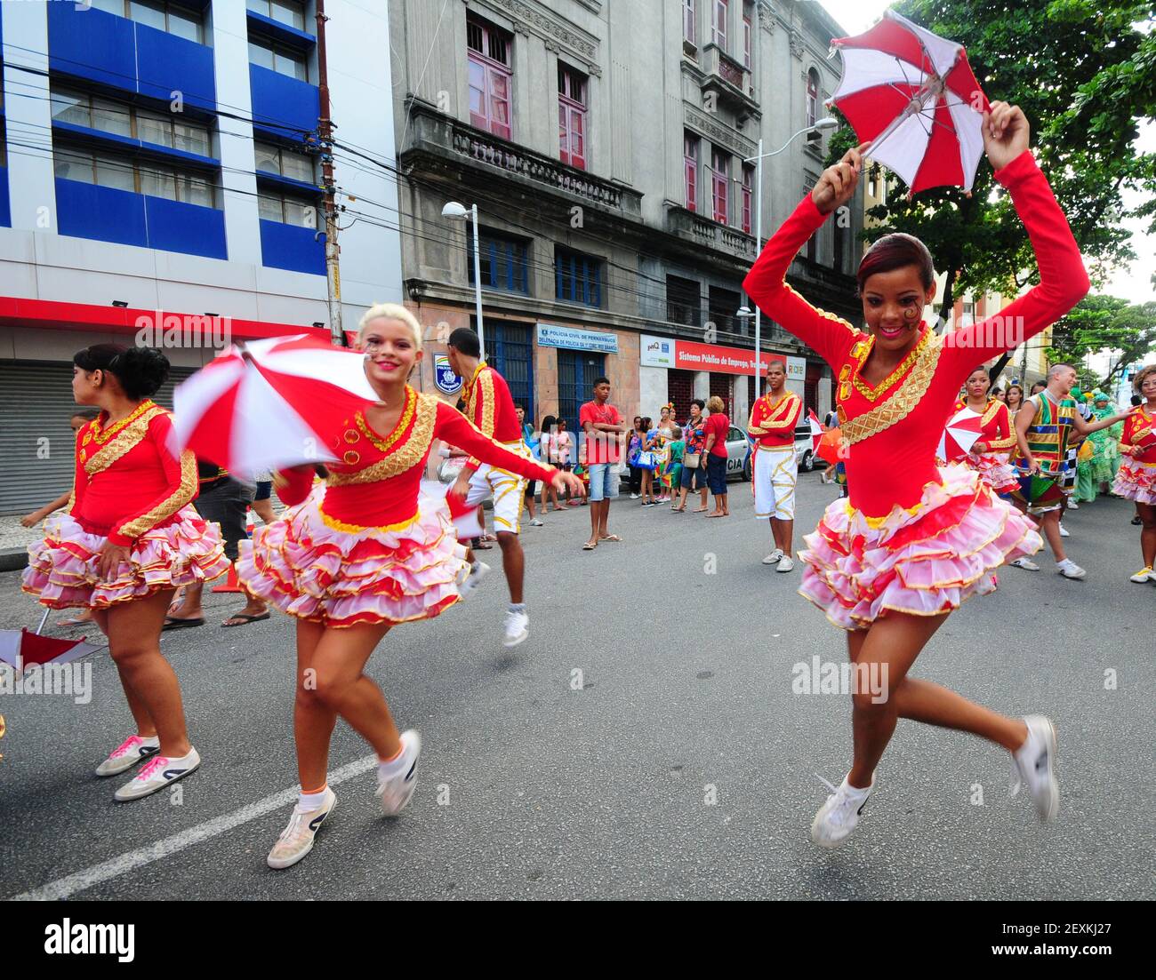 Celebration of the Frevo Day in Recife, Brazil, on February 9, 2014 ...