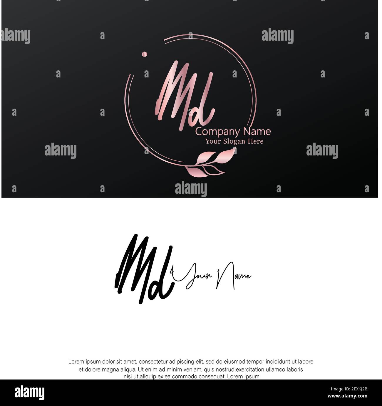 M D MD Initial letter handwriting and signature logo. Beauty vector ...