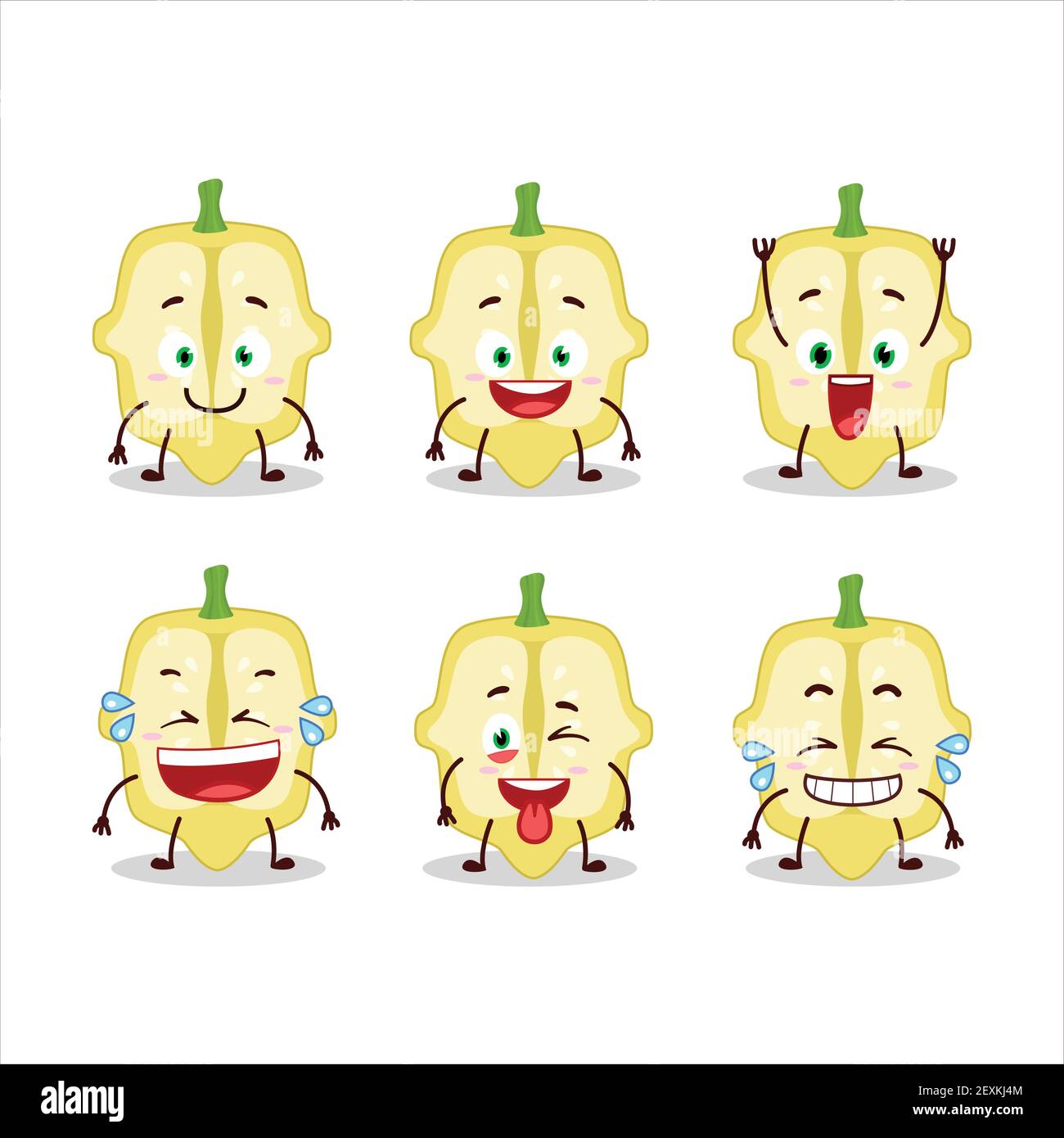 Cartoon character of slice of patisson with smile expression. Vector ...