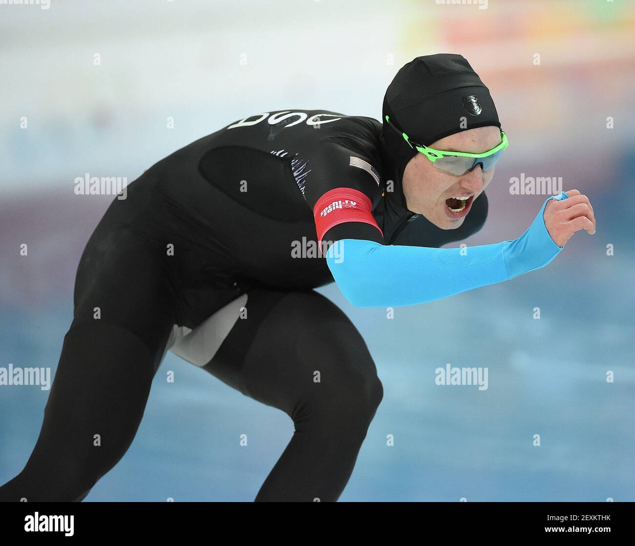 USA's Jonathan Kuck competes in the Men's 1500 meter speed trace race ...