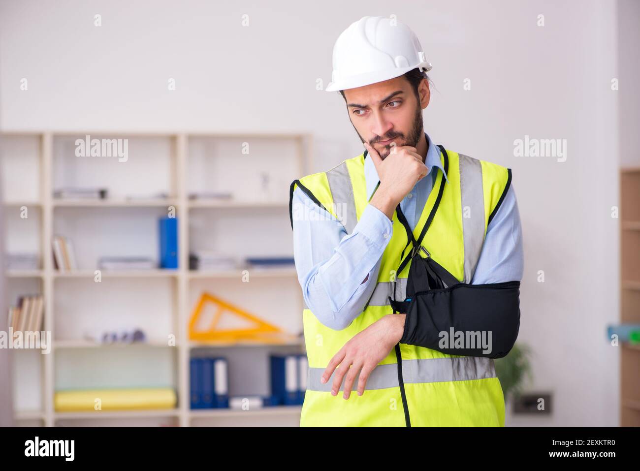 Concentrated architect in safety hi-res stock photography and images ...
