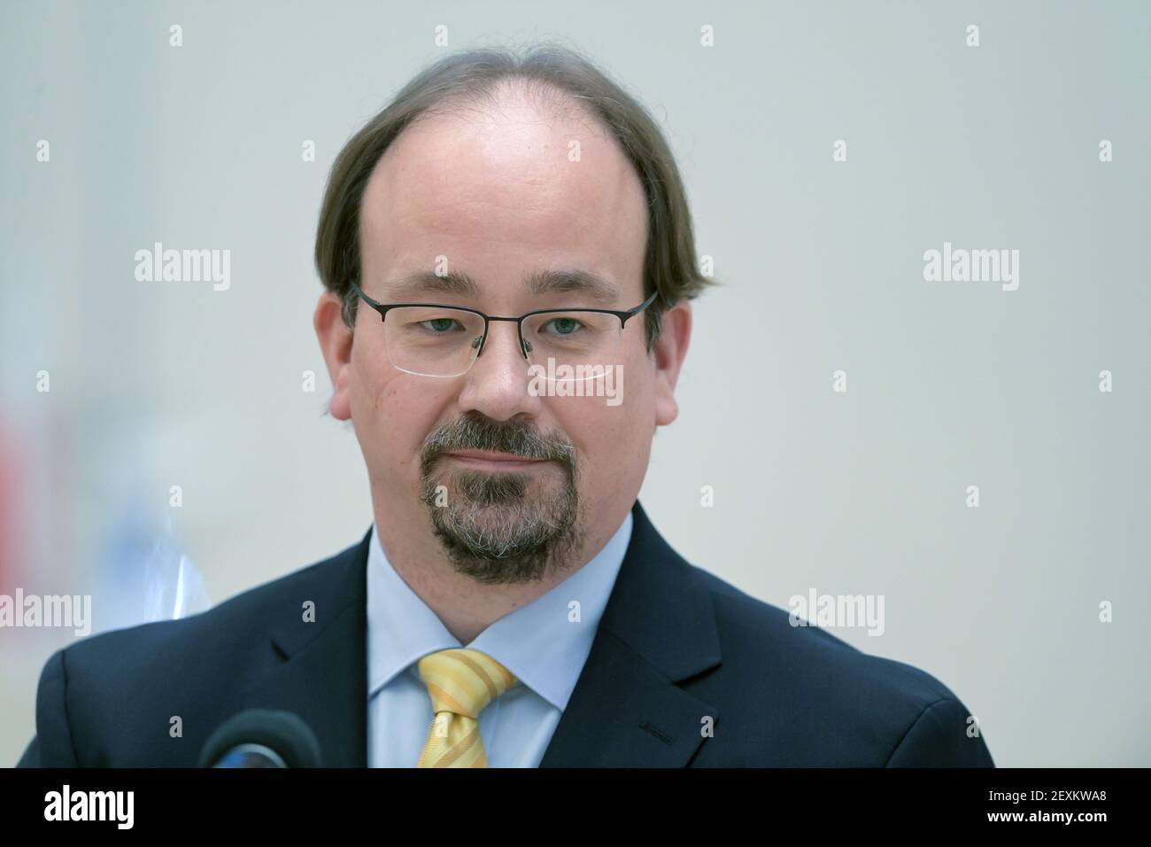 Potsdam, Germany. 04th Mar, 2021. The lawyer Alexander Richter is sworn ...