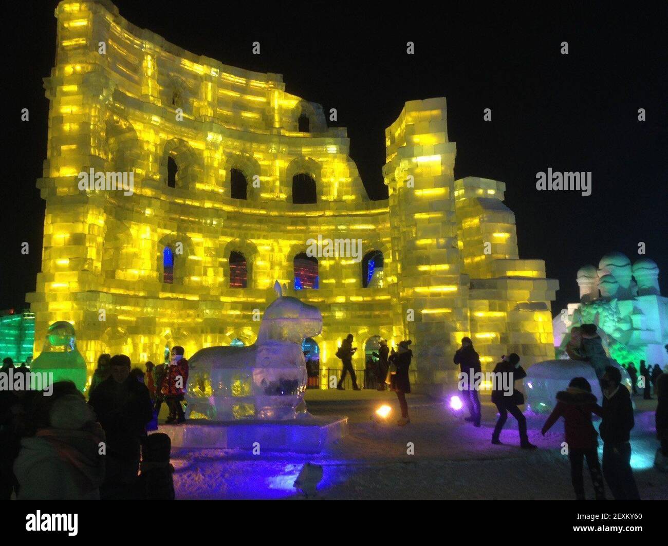 The Roman Colosseum as seen at the Harbin Ice and Snow World, the most ...
