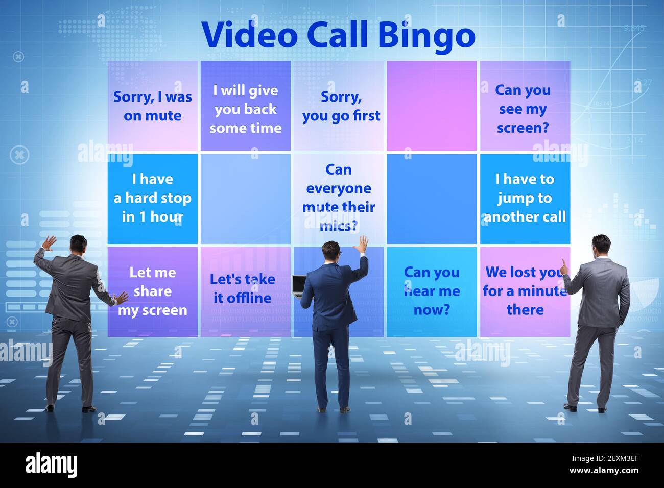 Funny concept with the video call bingo Stock Photo - Alamy