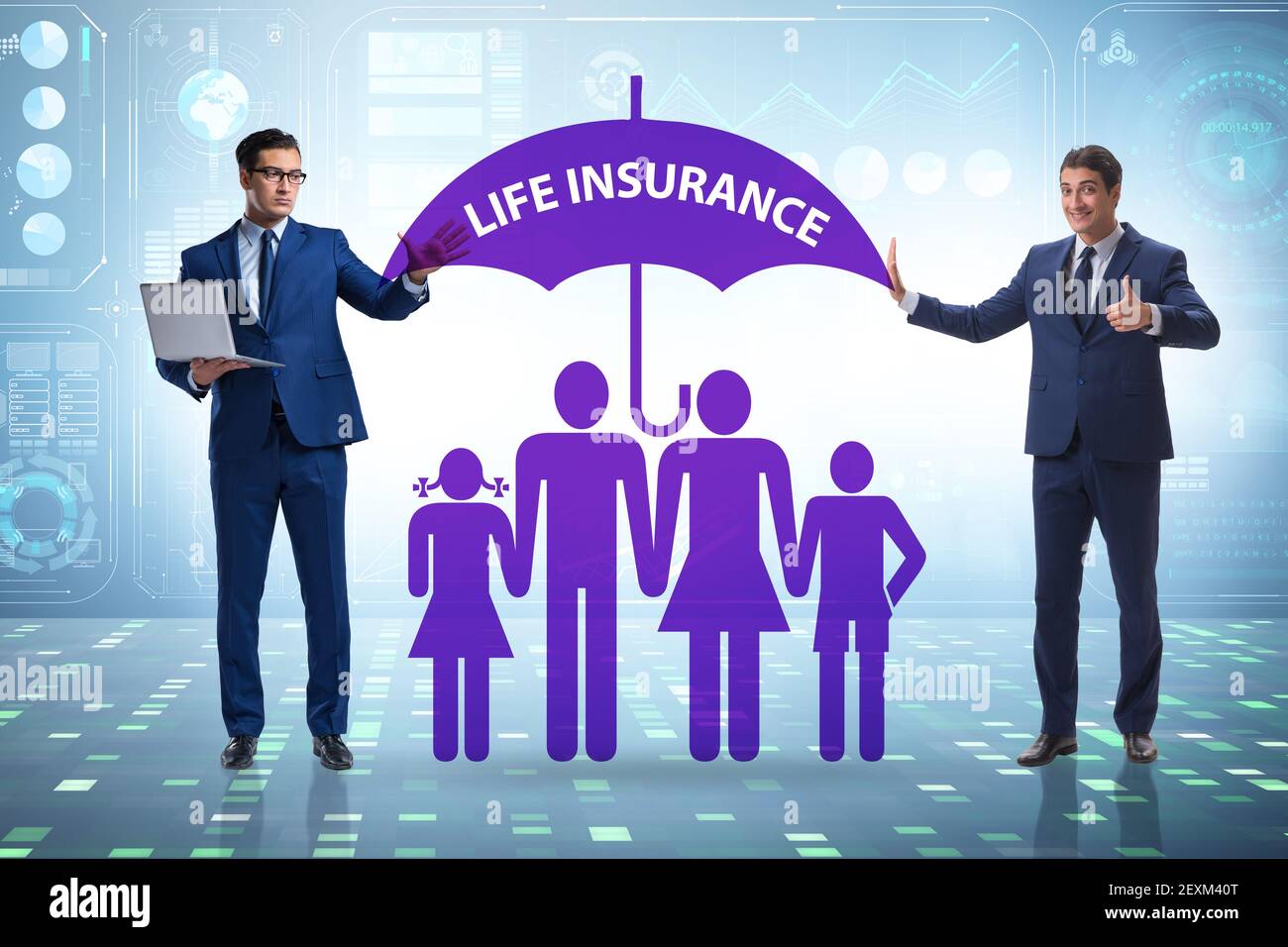 Life insurance concept with family under the umbrella Stock Photo - Alamy