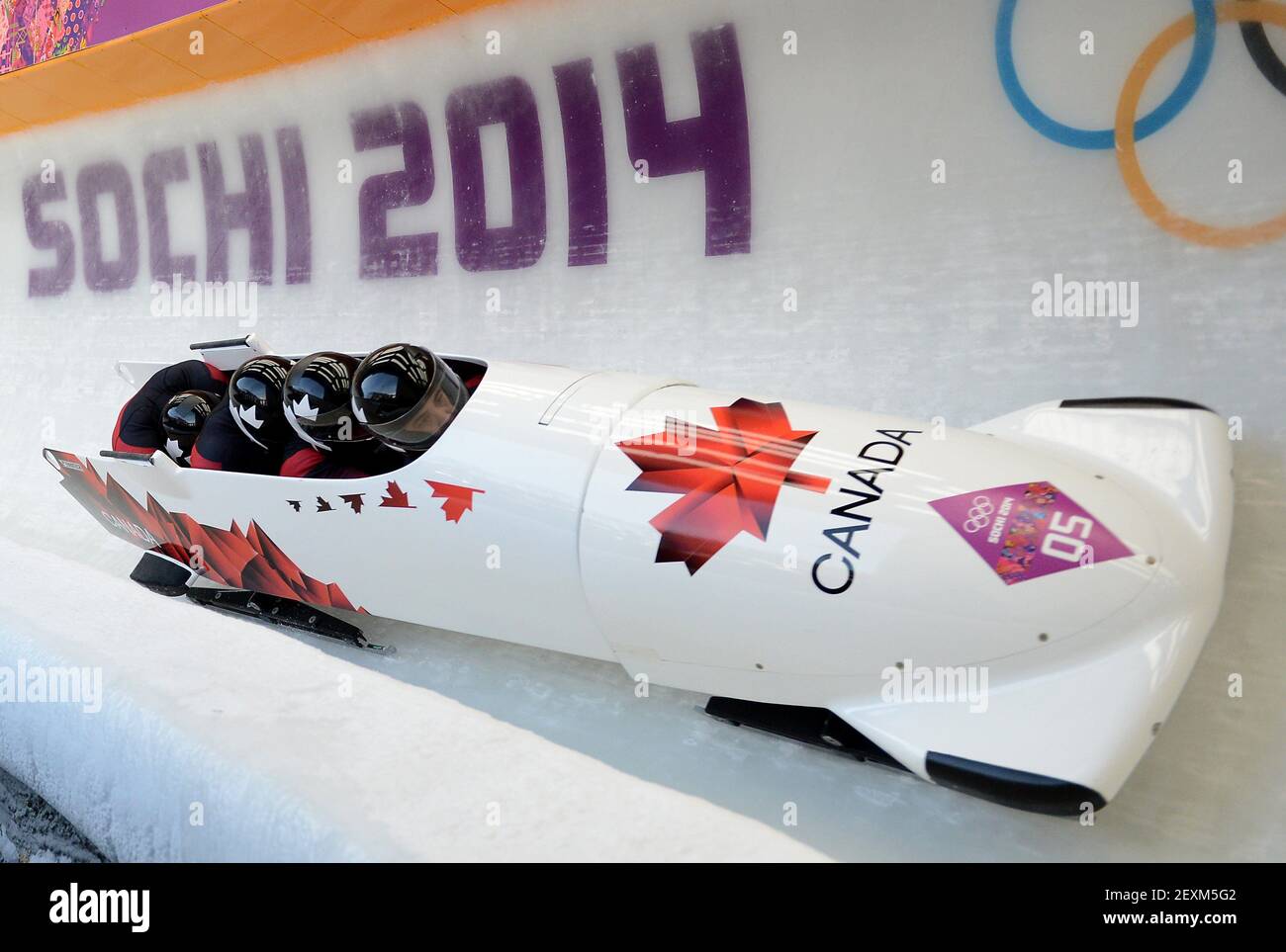 The Canada 1 sled competes during the third heat of the four-man ...