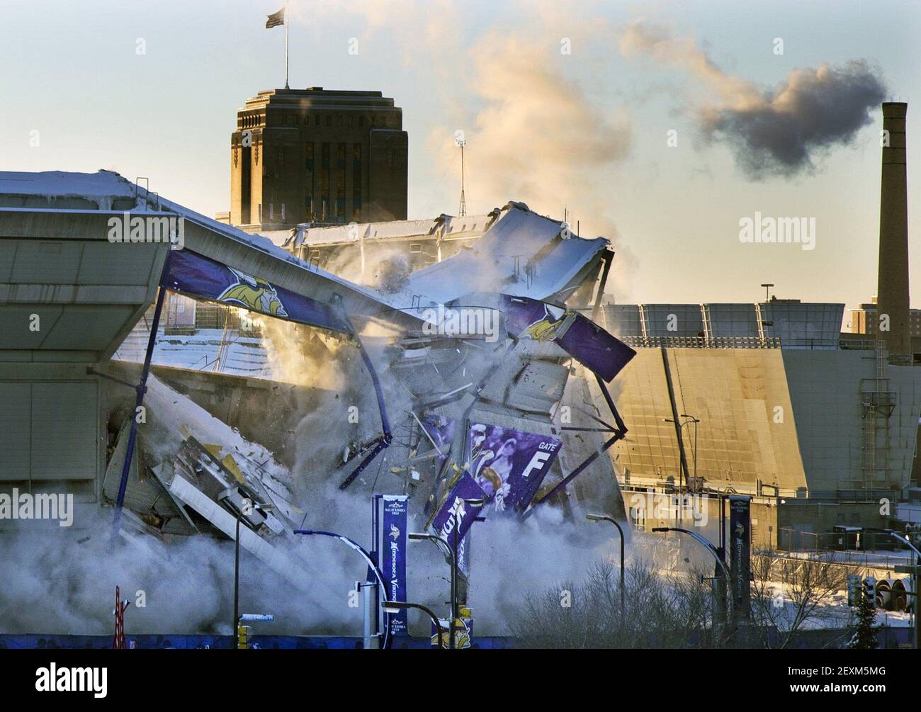 Parts of the Metrodome were imploded to accelerate the stadium's ...