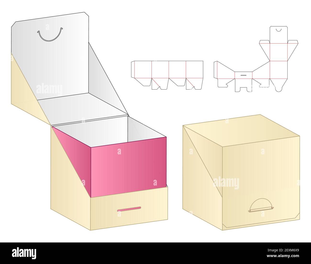Box packaging die cut template design. 3d mock-up Stock Vector Image ...