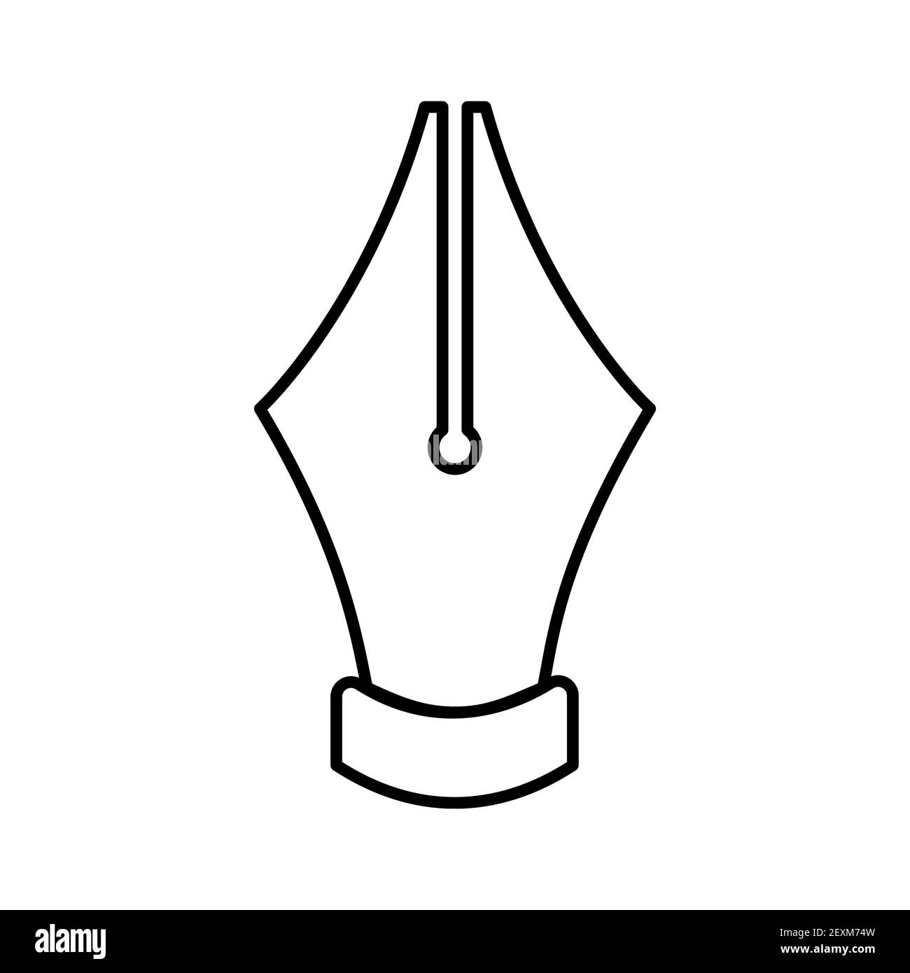 Black Fountain pen nib. Icon symbol pen nib isolated on white ... Black Fountain pen nib. Icon symbol pen nib isolated on white ...