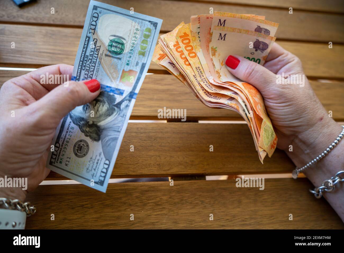 Dollar bills peso hi-res stock photography and images - Alamy