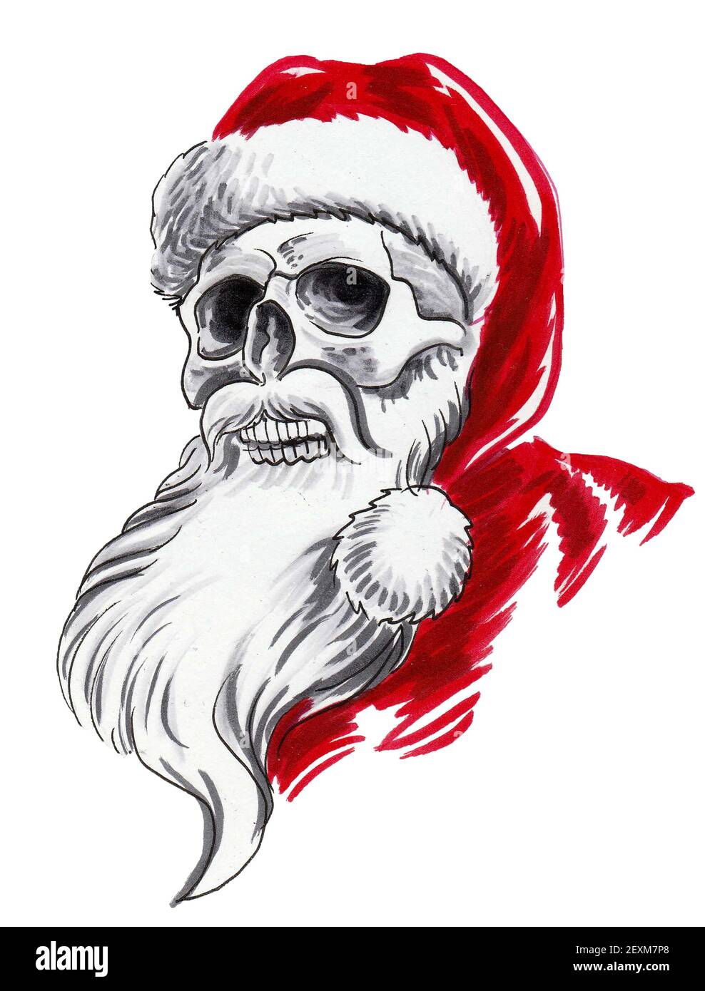 Human skeleton in Santa Clause clothing Stock Photo - Alamy