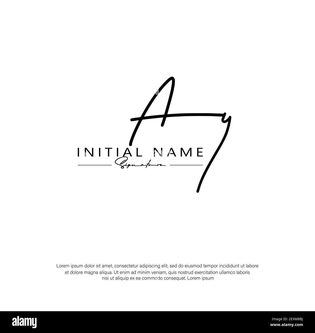 A Y AY Initial letter handwriting and signature logo. Beauty vector ...