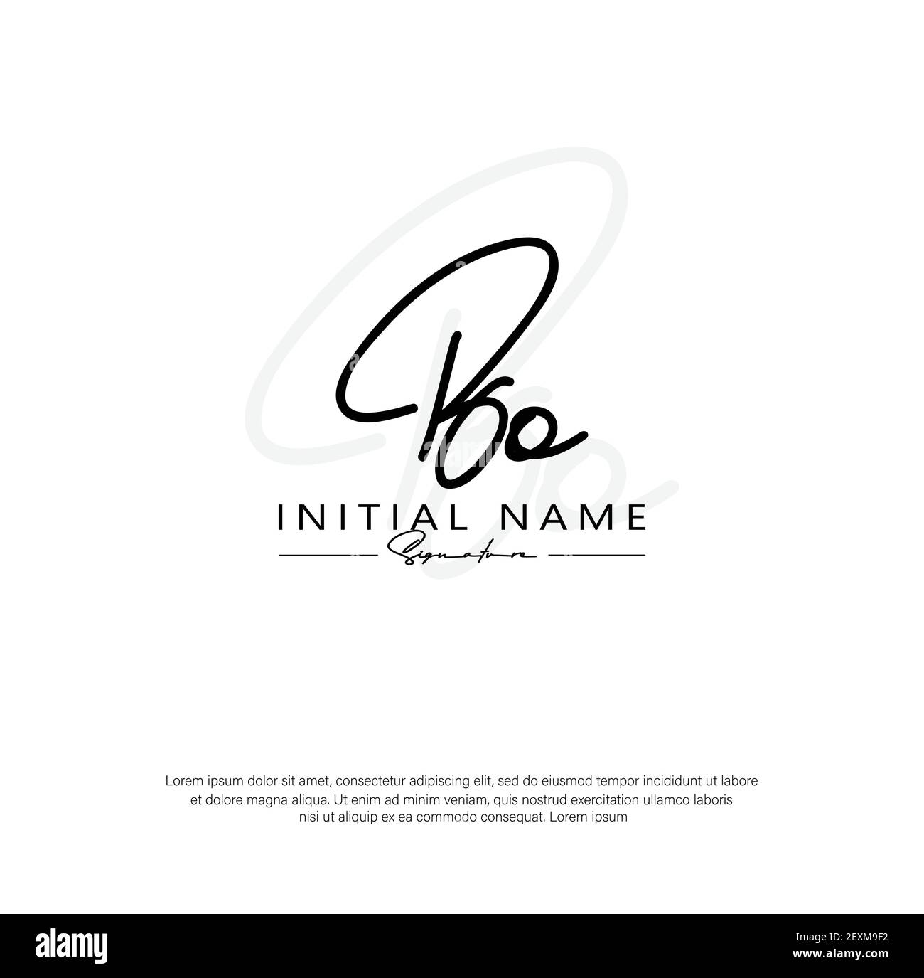 B O BO Initial letter handwriting and signature logo. Beauty vector ...