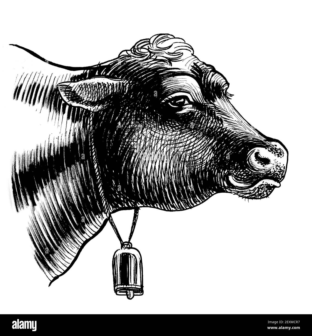 Black and white cow bell hi-res stock photography and images - Alamy