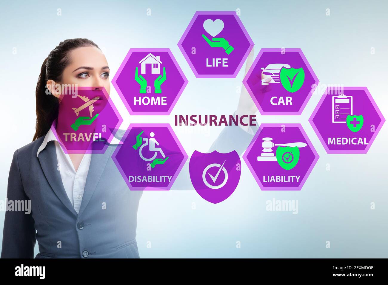 Concept of the various types of insurance Stock Photo - Alamy