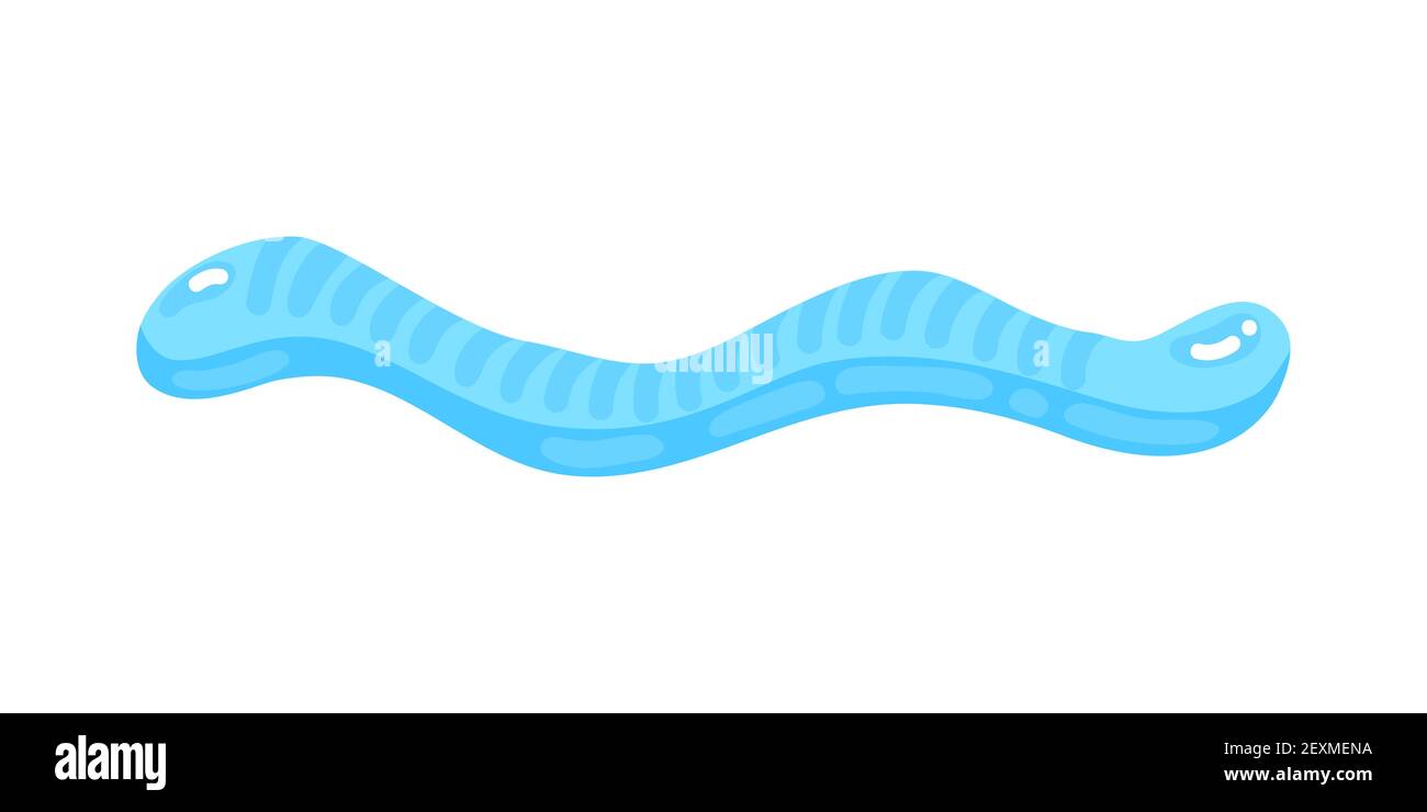 Blue gummy jelly worm sweet candy with amazing flavor flat style design ...