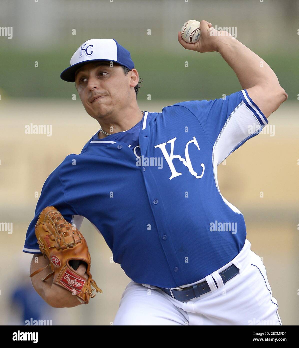 Kansas City Royals pitcher Jason Vargas throws in the first inning ...