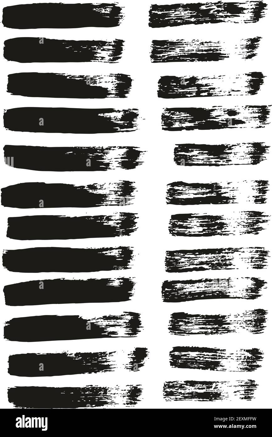 Flat Paint Brush Thin Straight Lines High Detail Abstract Vector ...