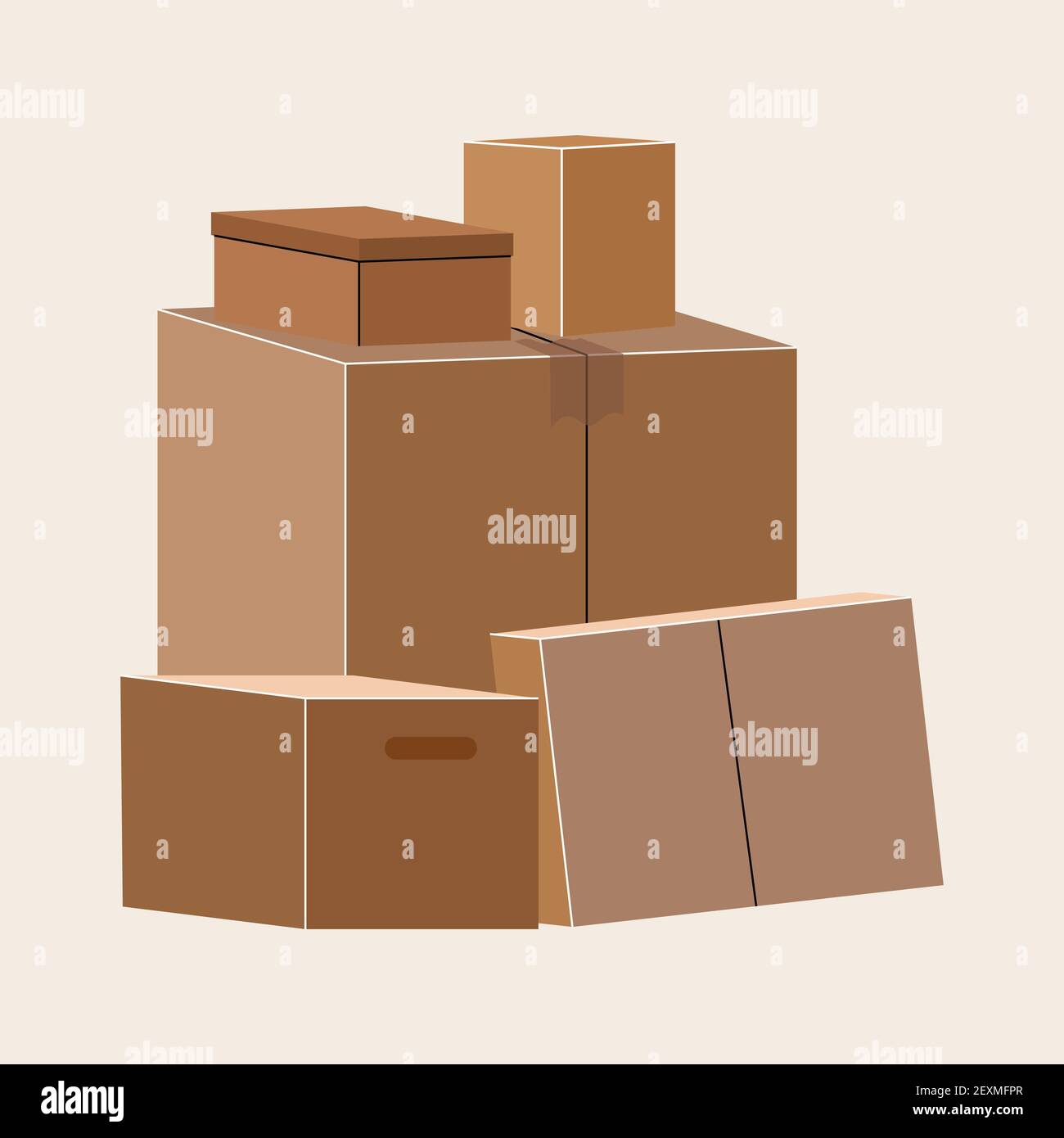 Set of isolated cardboard boxes for moving Stock Vector Image & Art - Alamy