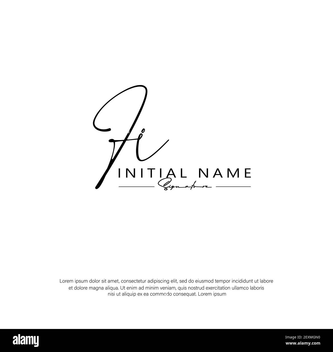 F I FI Initial letter handwriting and signature logo. Beauty vector ...