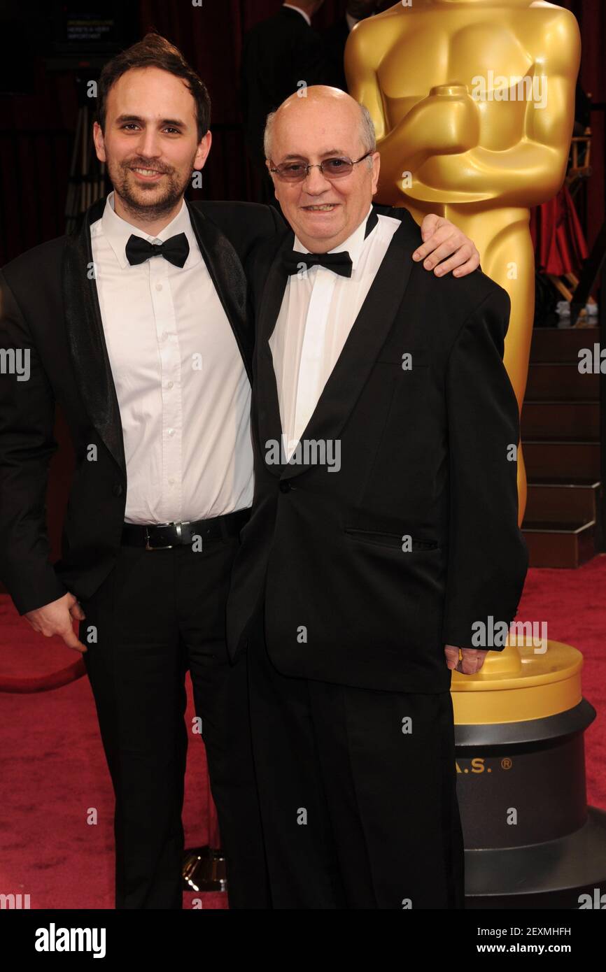 Benjamin Renner and Didier Brunner arrive at the 86th Annual Academy Awards at the Dolby Theatre ...