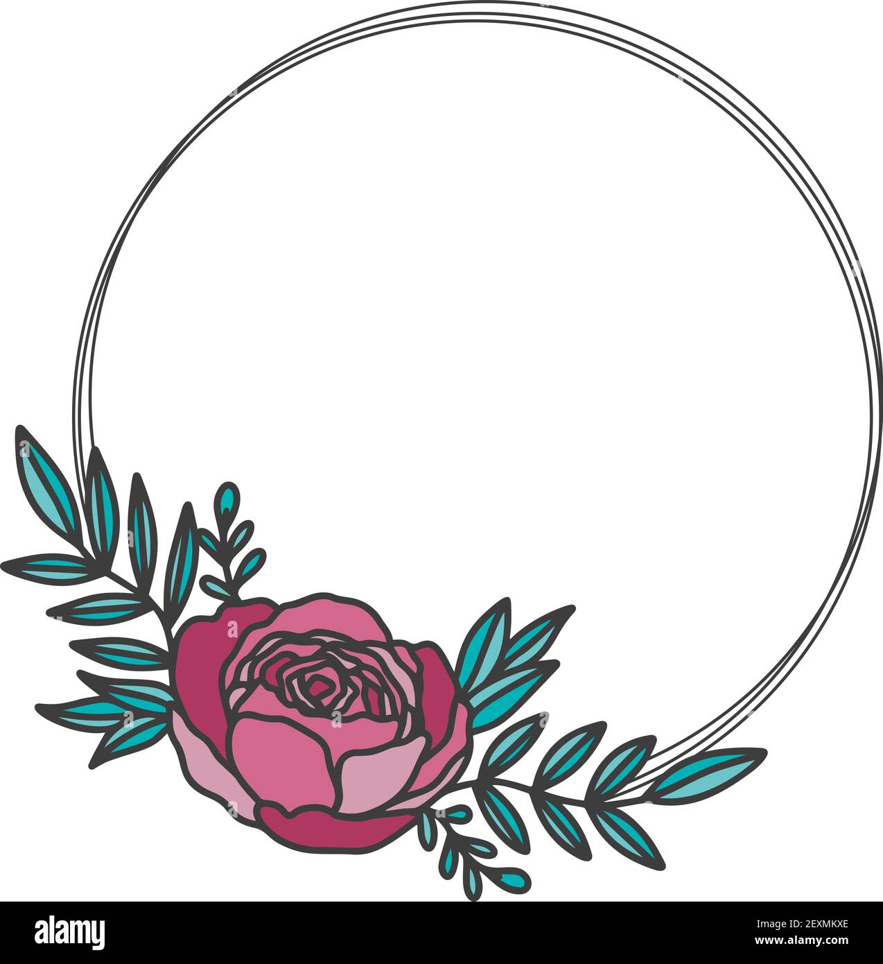 Floral circle border hi-res stock photography and images - Alamy