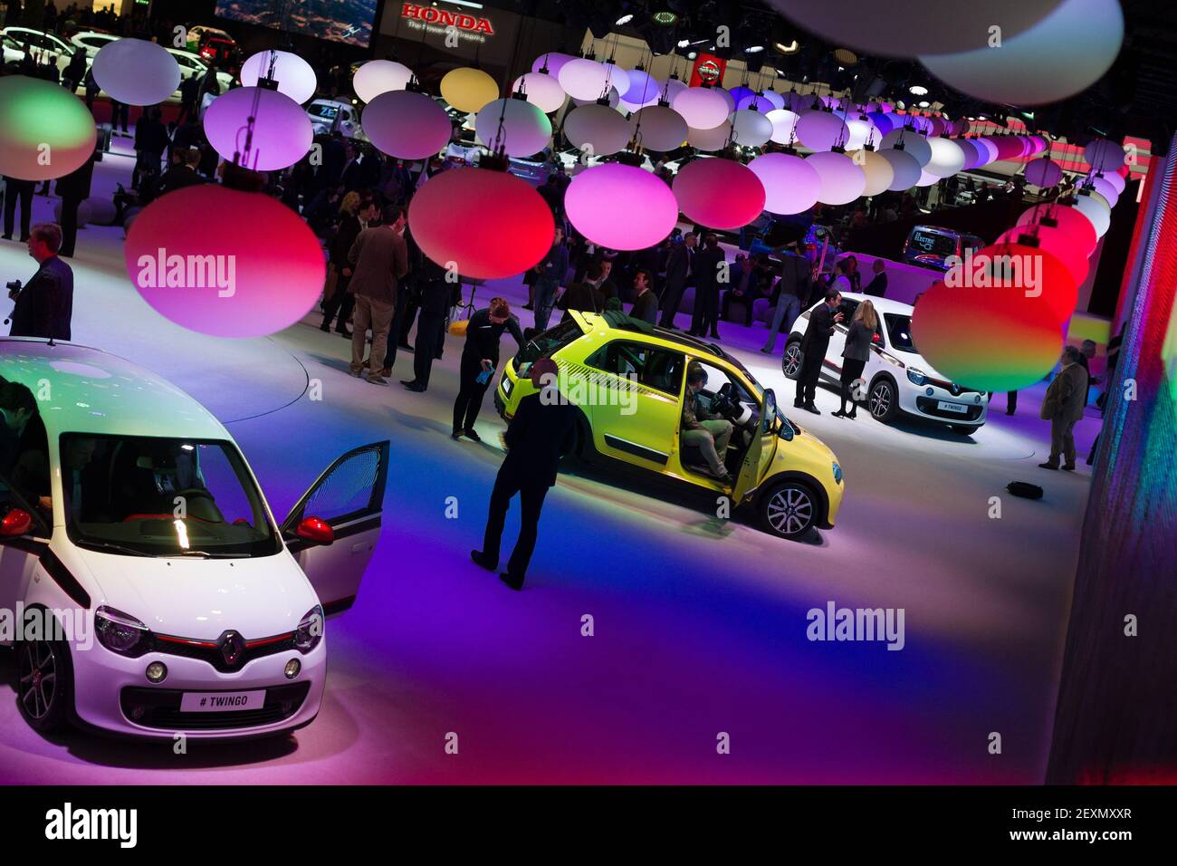 Display of Renault cars is seen on the photo from the 84th Geneva car ...