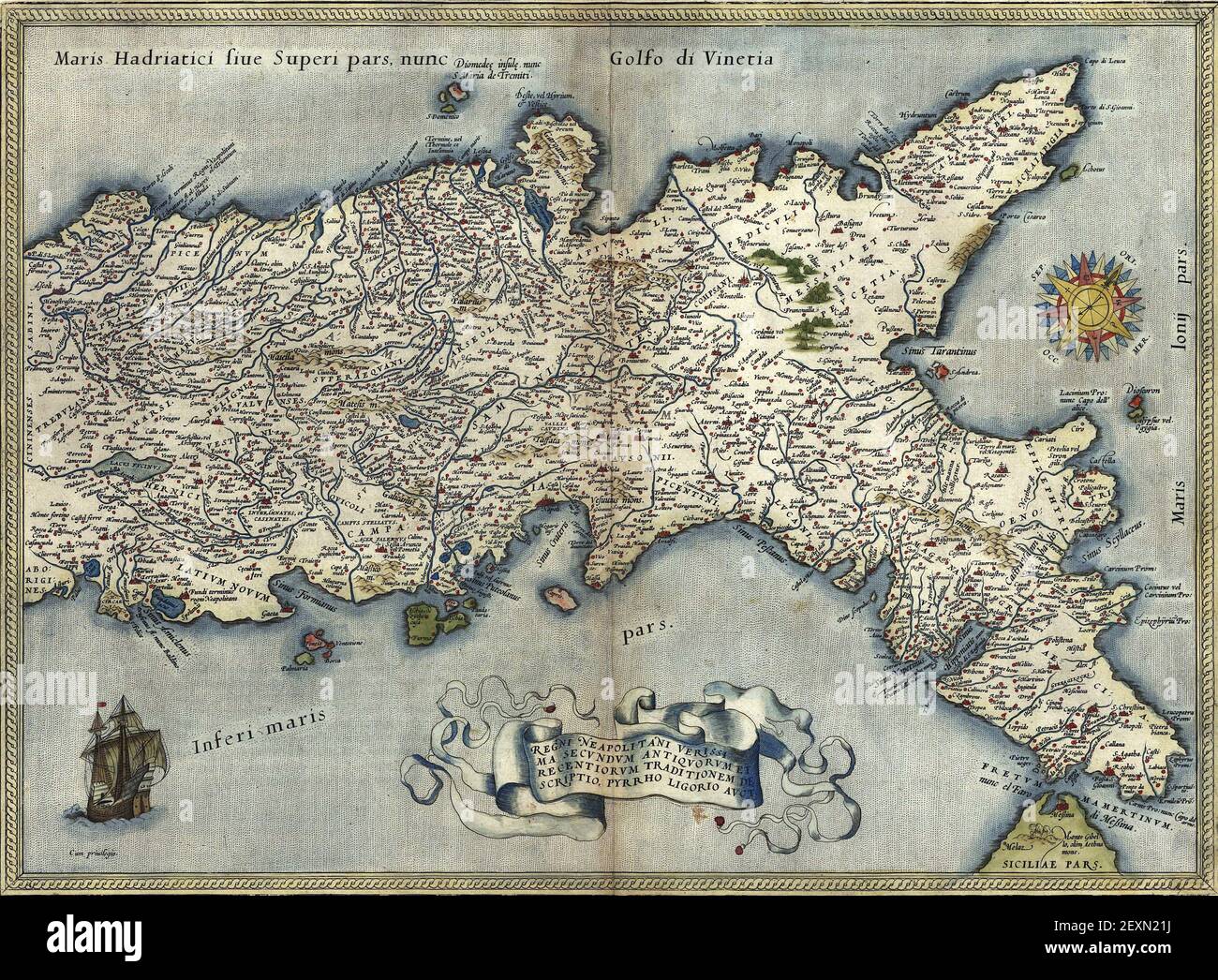 An illustrated historic 16th century world map Stock Photo - Alamy