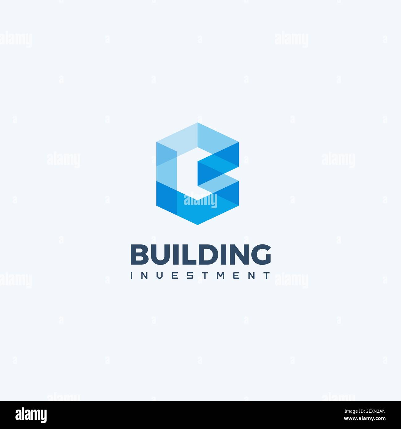 Blue geometric logo, construction company providing services for ...