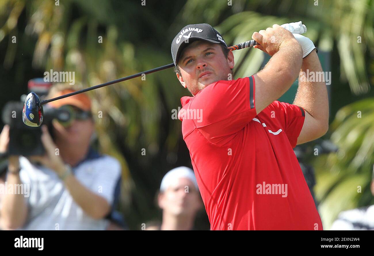Patrick Reed tees off from off the 8th tee during the final round of ...
