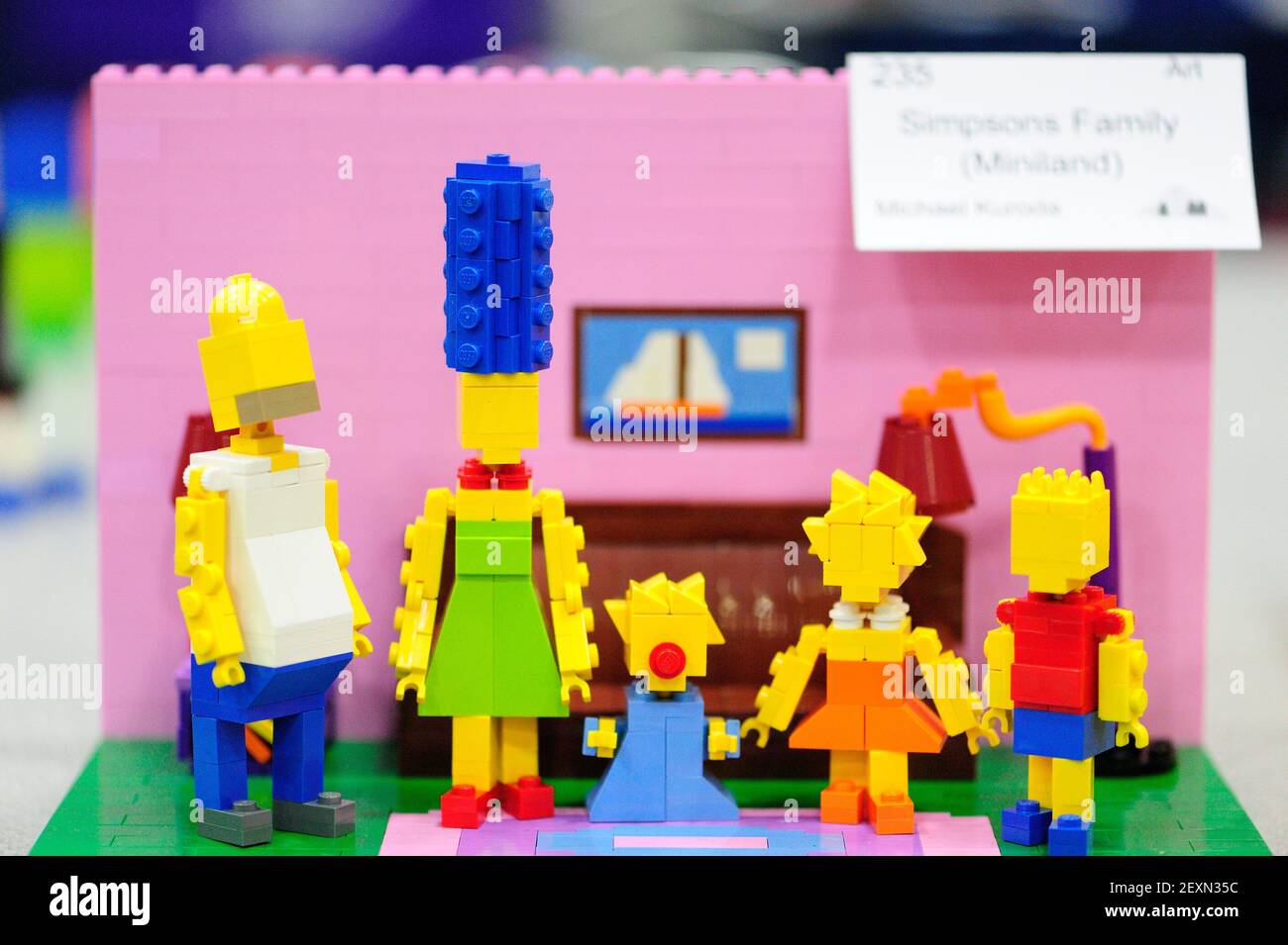 A Lego model of The Simpsons on display at the Bricks Cascade ...