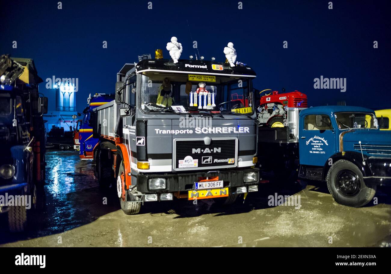 st.valentin, austria, 01 sep 2017, man dumper truck at an oldtimer ...