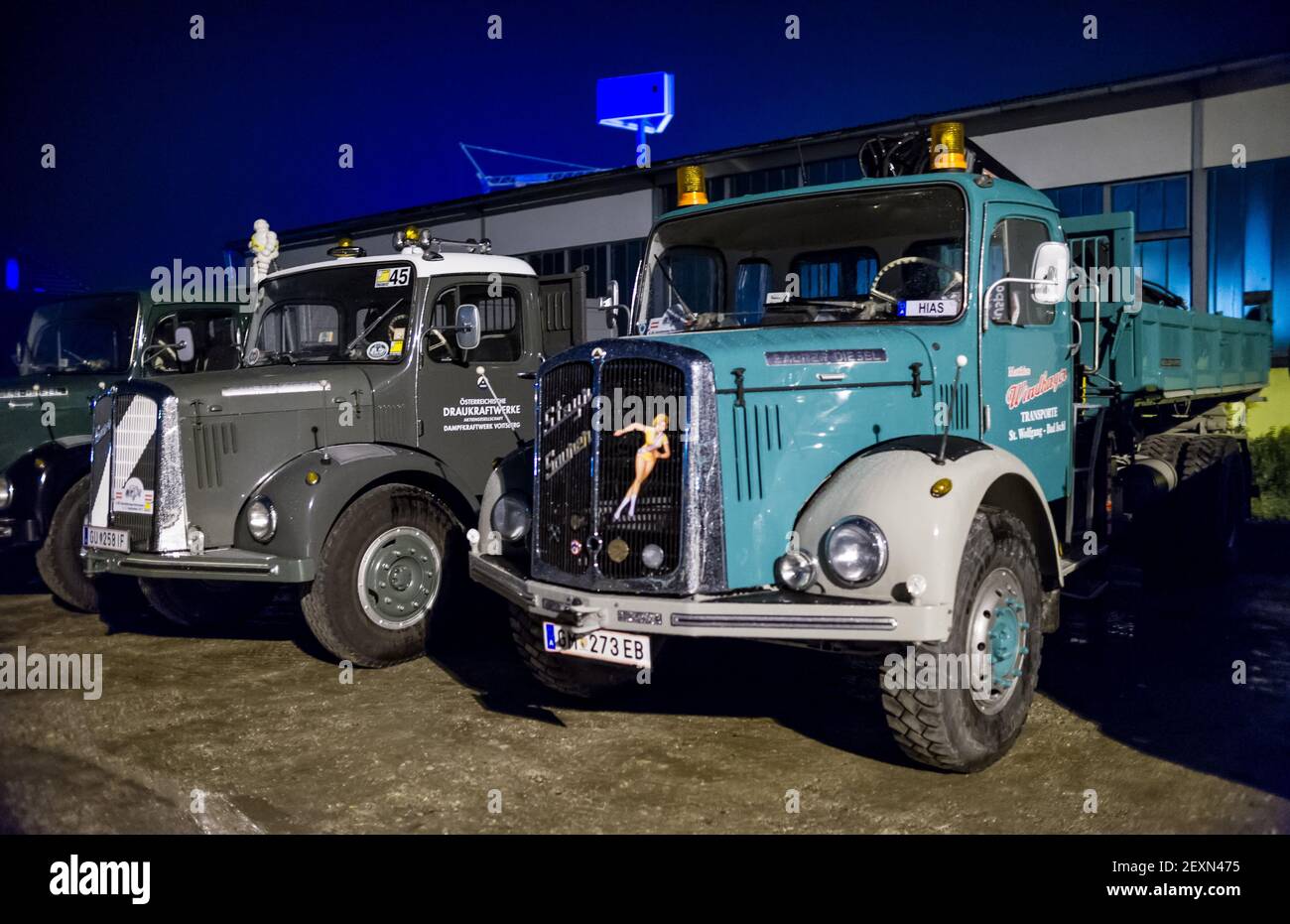 st.valentin, austria, 01 sep 2017, vintage steyr saurer diesel trucks ...