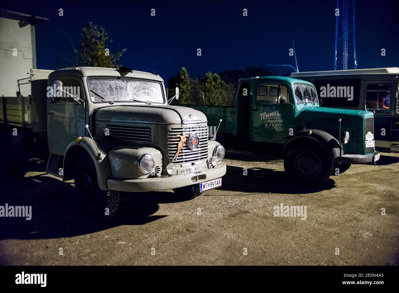 st.valentin, austria, 01 sep 2017, vintage steyr trucks at an oldtimer ...