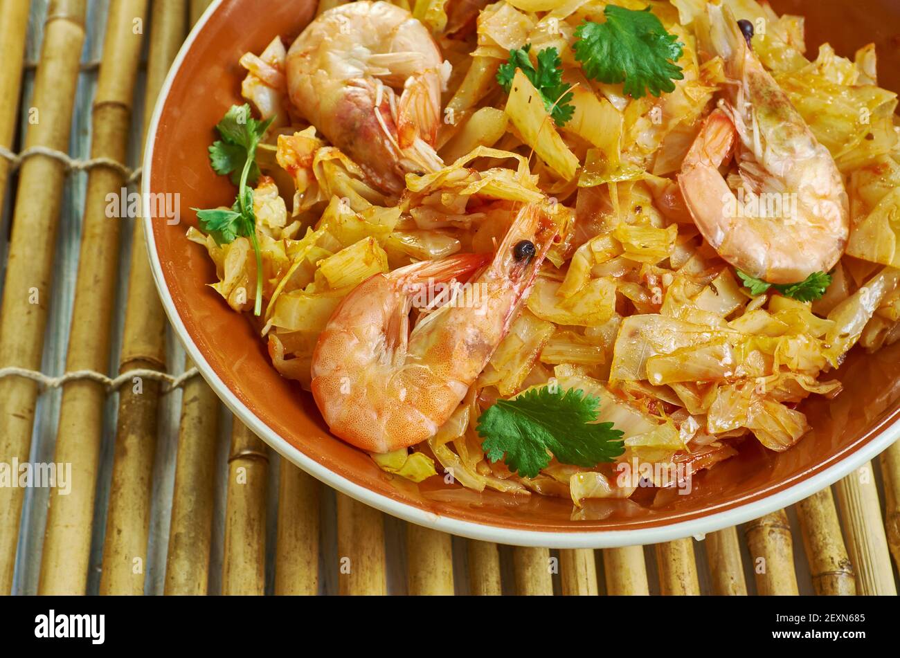 Liberian Cabbage Stew with shrimps, African cuisine Stock Photo - Alamy