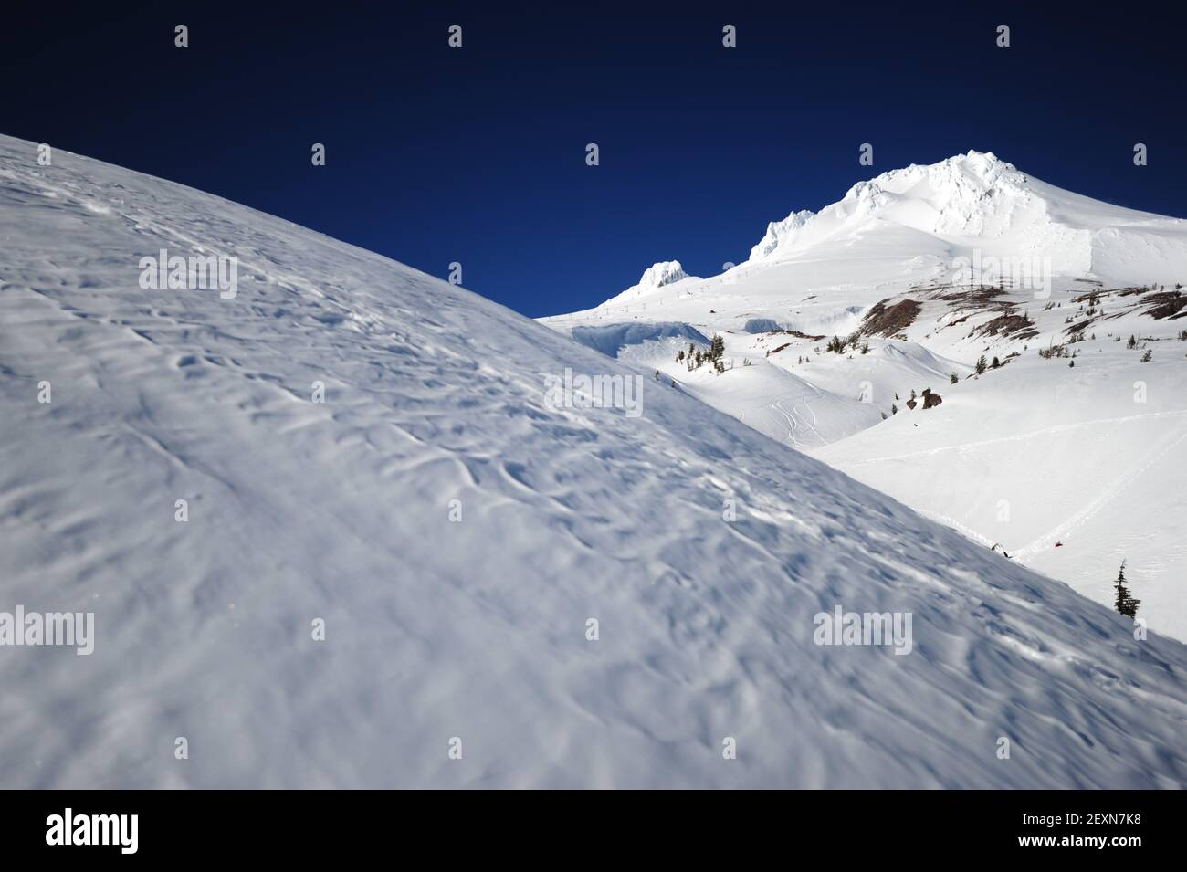 A view of Mount Hood, Oregon's highest peak at 11,250 feet, viewed from ...