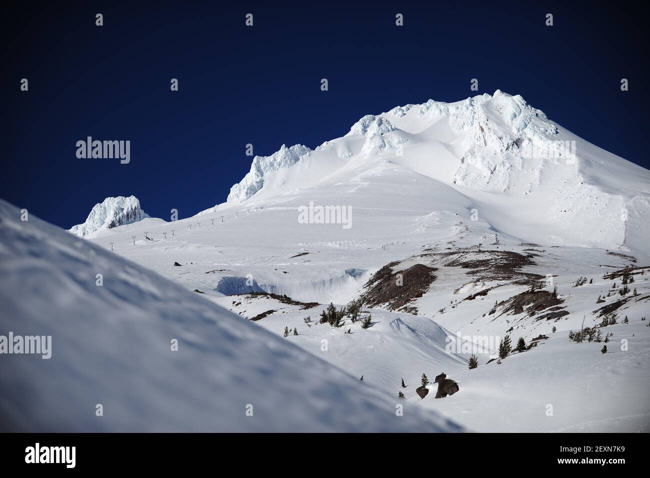 A view of Mount Hood, Oregon's highest peak at 11,250 feet, viewed from ...