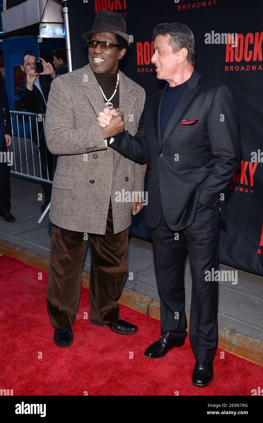 (L-R) Wesley Snipes and Sylvester Stallone attend the Opening Night of ...