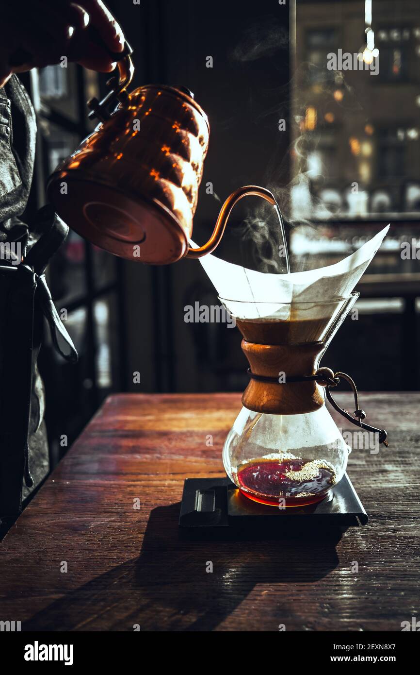 A filter coffee making process Stock Photo - Alamy