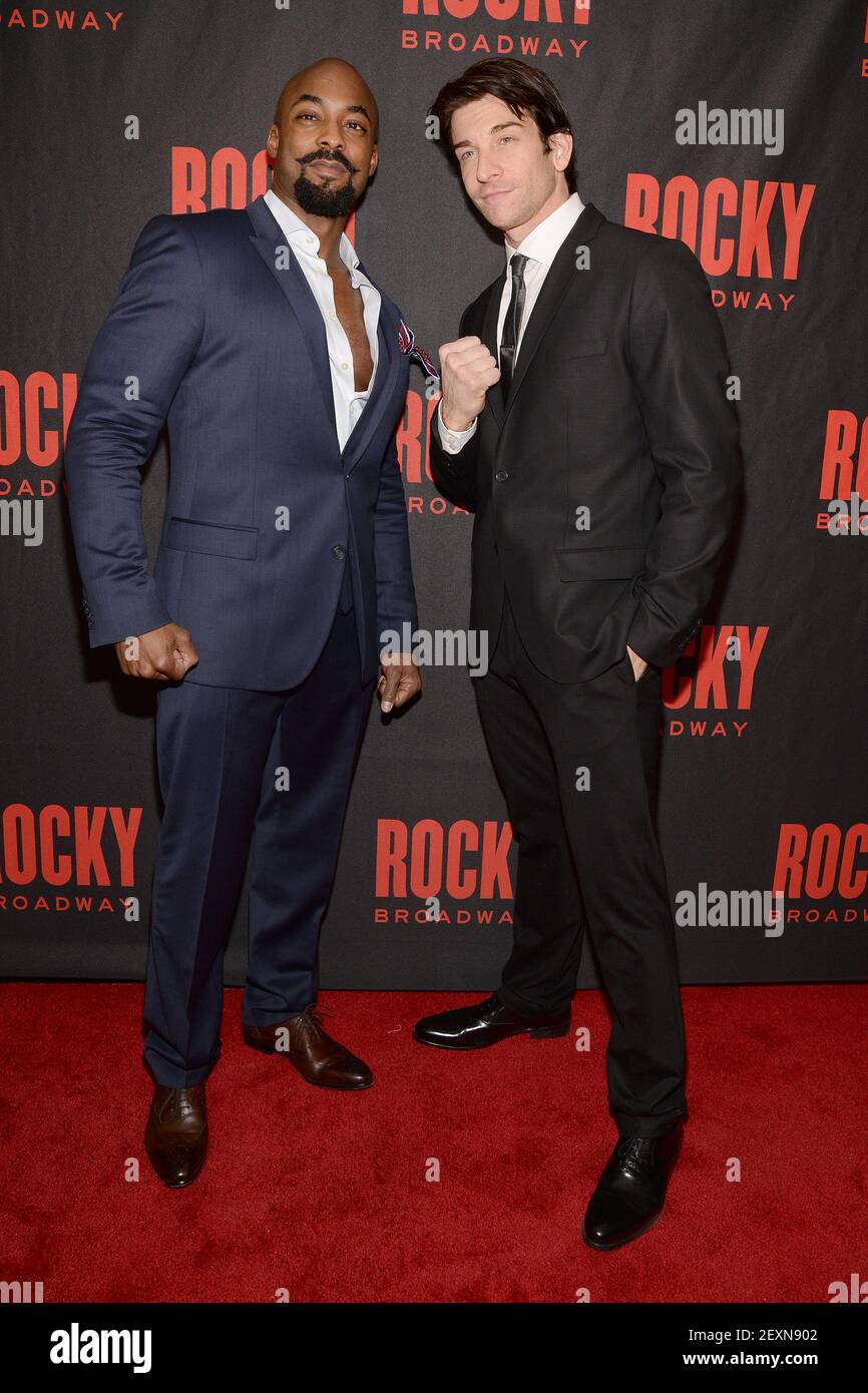 (L-R) Terence Archie and Andy Karl attend the "Rocky" Broadway After ...