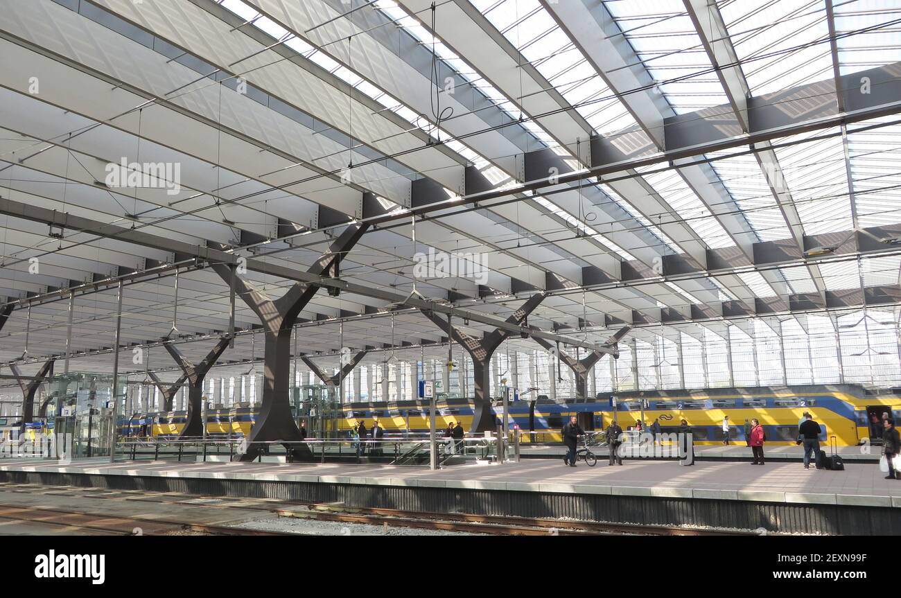 General view inside Rotterdam Central Station, in Rotterdam, the ...