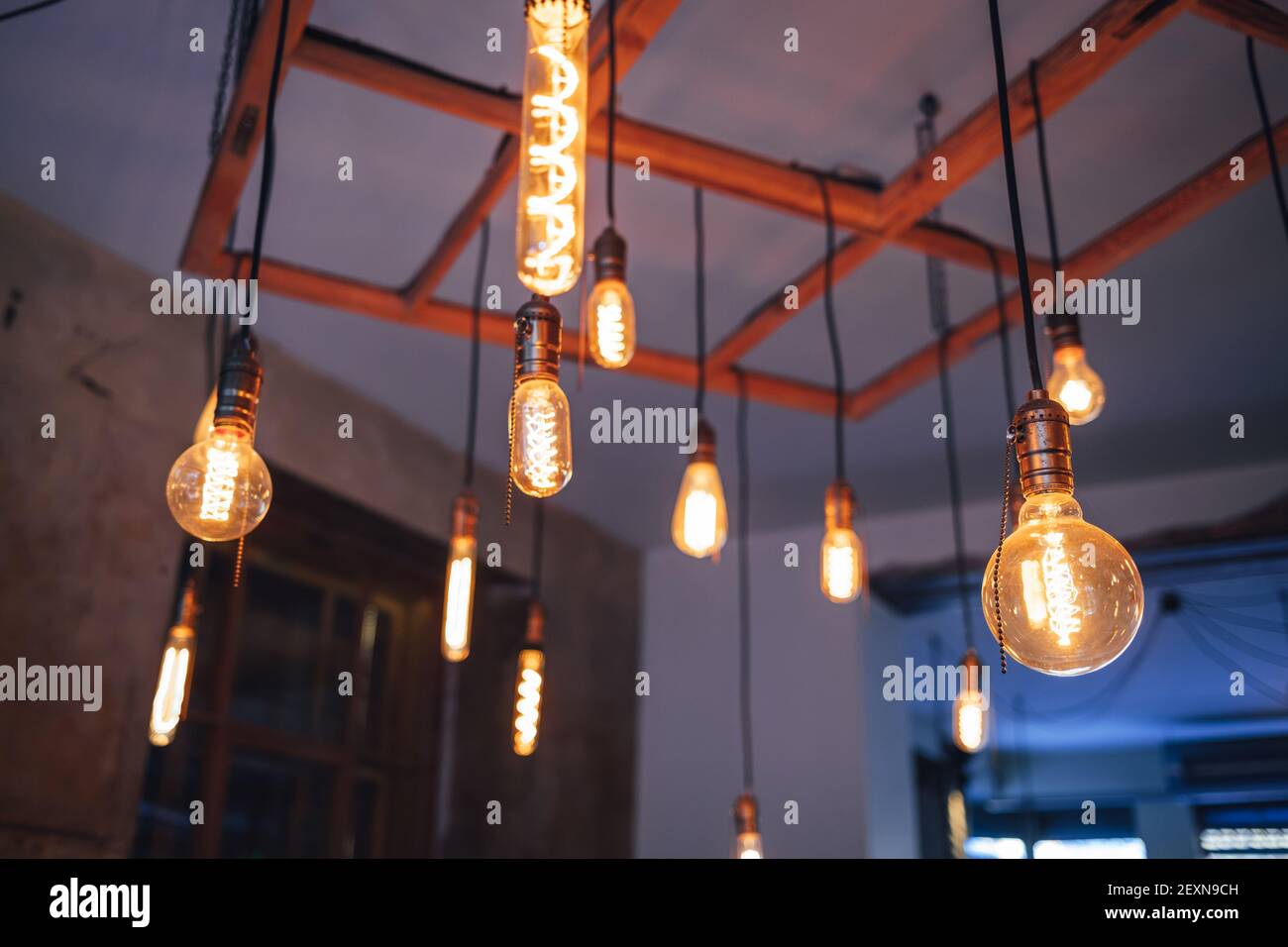 A beautiful light bulbs in interior design Stock Photo - Alamy