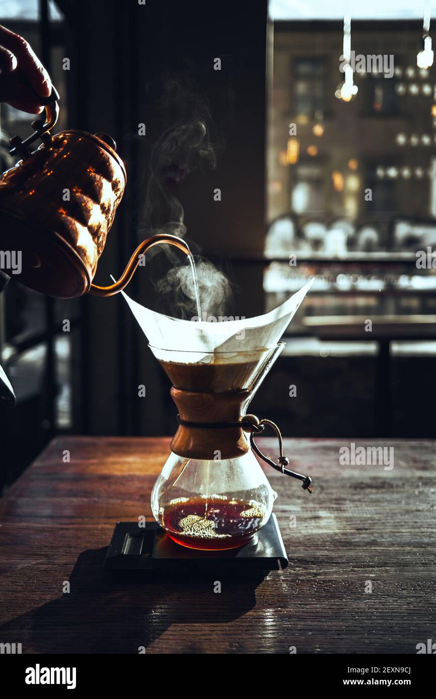 A filter coffee making process Stock Photo - Alamy