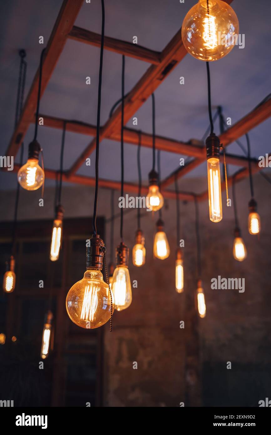 A beautiful light bulbs in interior design Stock Photo - Alamy