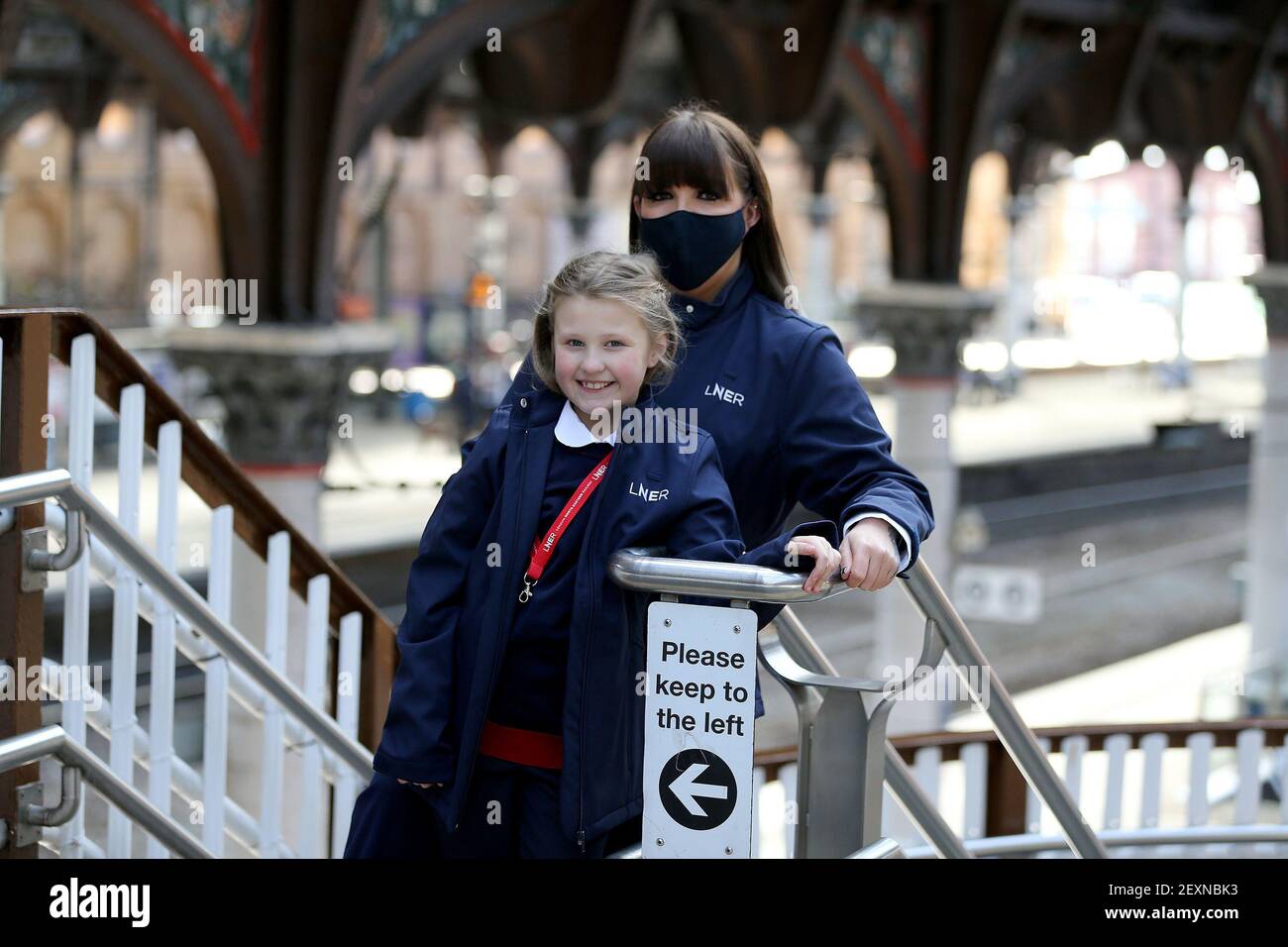 EDITORIAL USE ONLY (left to right) Maisie, aged 8 and her mum Becky ...