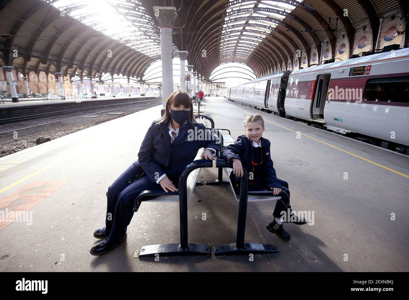 EDITORIAL USE ONLY (left to right) Becky Brown, Train Driver for LNER ...