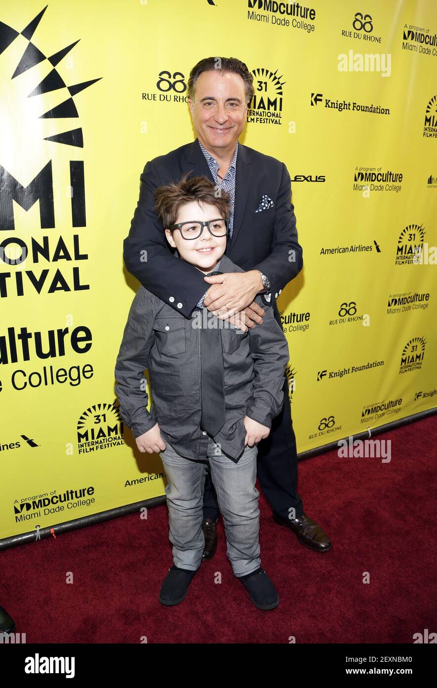 Andy Garcia and Luke Fava are seen at the red carpet for Rob The Mob ...