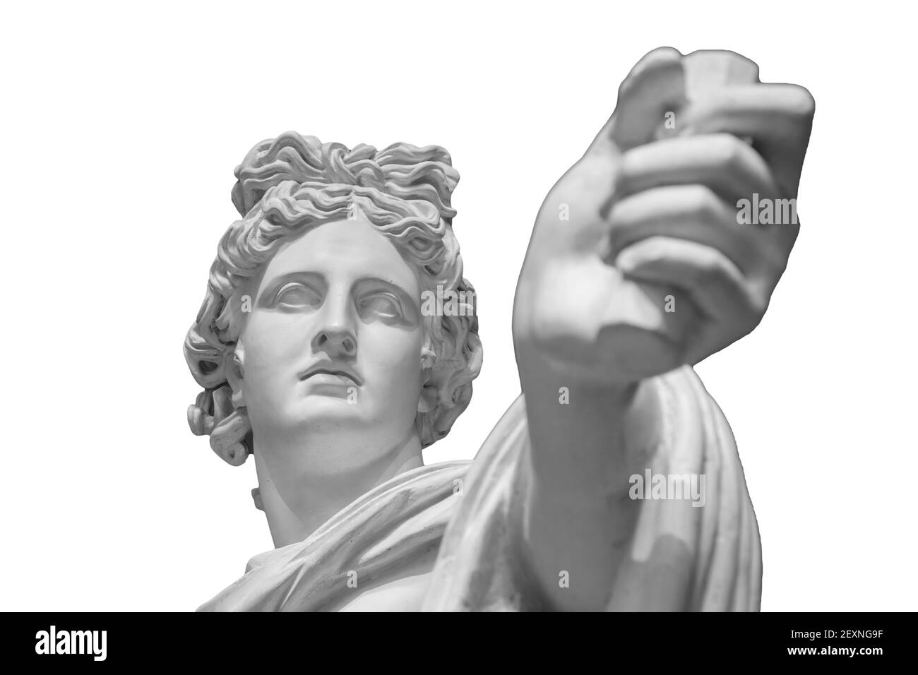 God Apollo bust sculpture. Ancient Greek god of Sun and Poetry Plaster ...