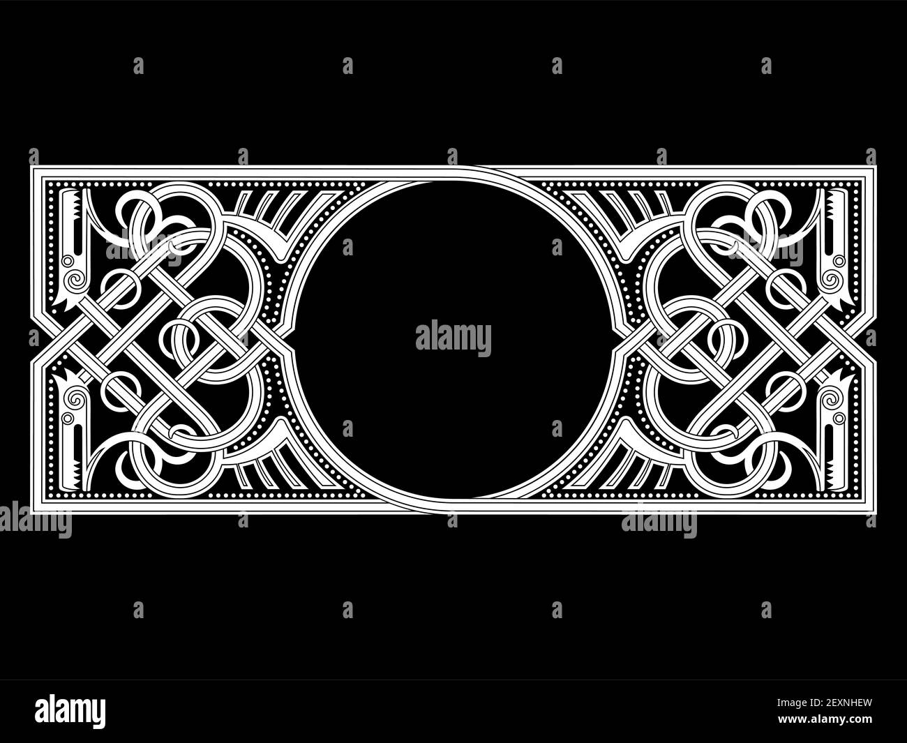 Celtic-Scandinavian design. Old Norse pattern, frame. Woven pattern of ...