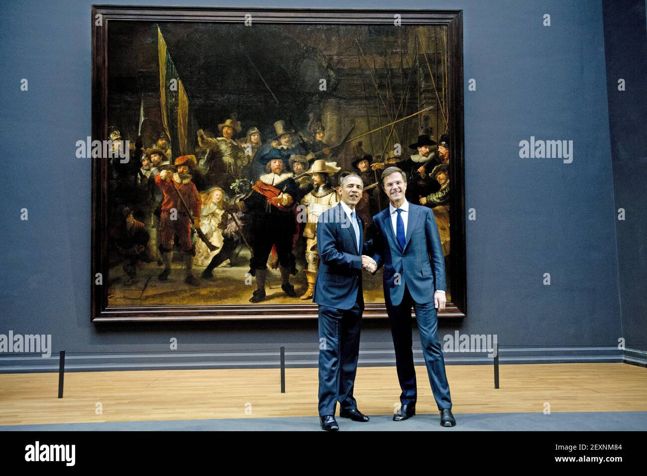 US President Barack Obama with Mark Rutte visits the Rijksmuseum in ...